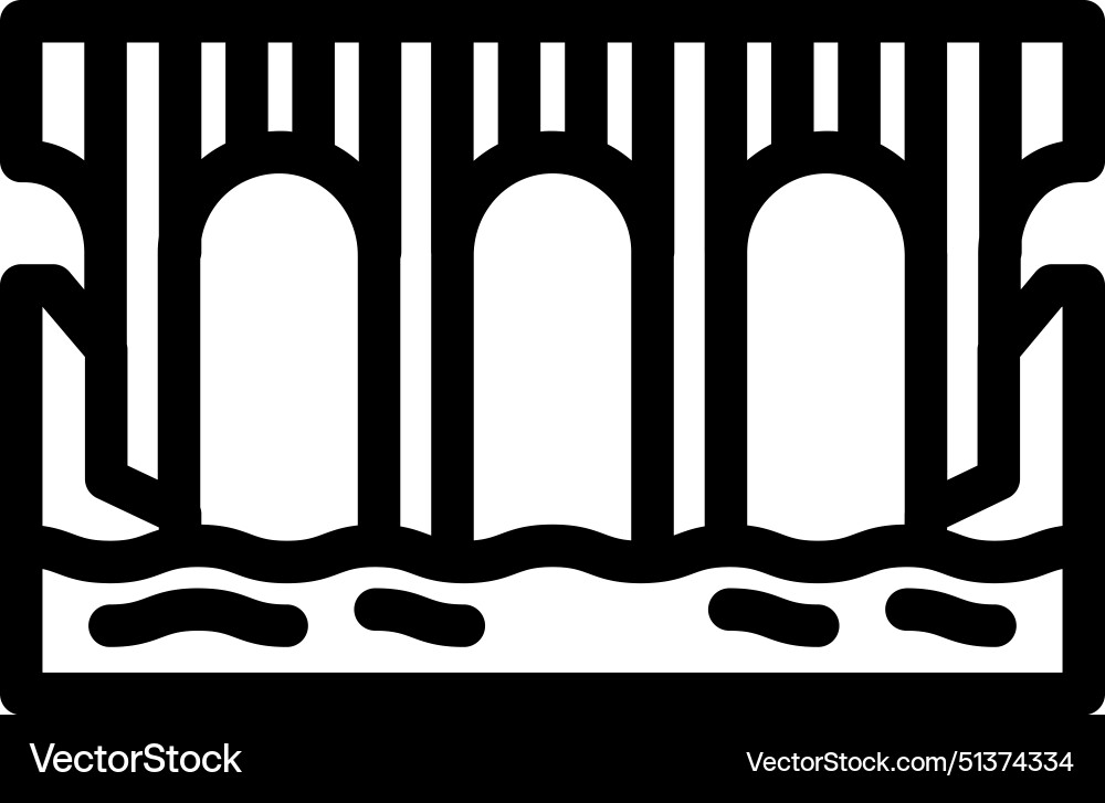 Viaduct bridge line icon Royalty Free Vector Image