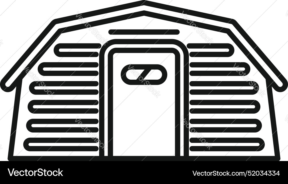 Wooden barn building farm structure icon showing Vector Image