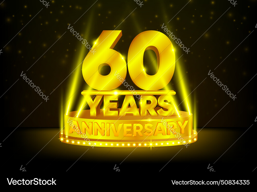 60 years anniversary celebration Royalty Free Vector Image