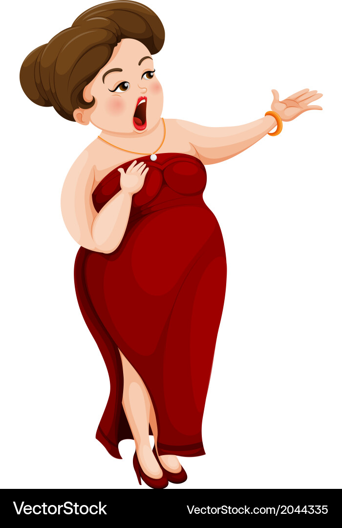 A fat singer Royalty Free Vector Image - VectorStock