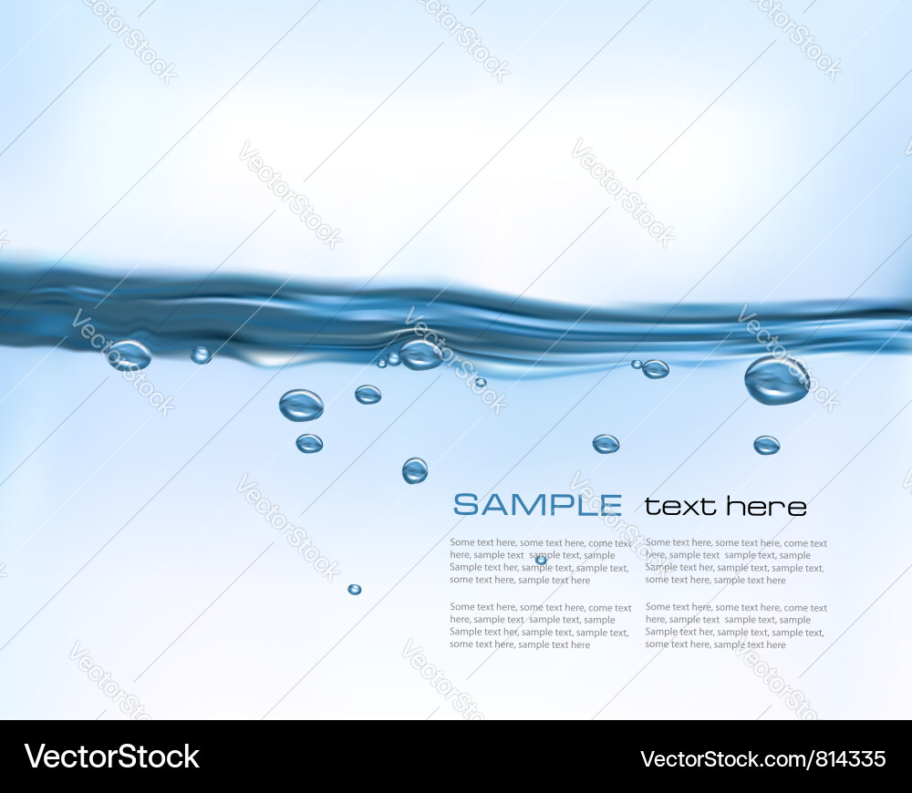 Blue water background Royalty Free Vector Image