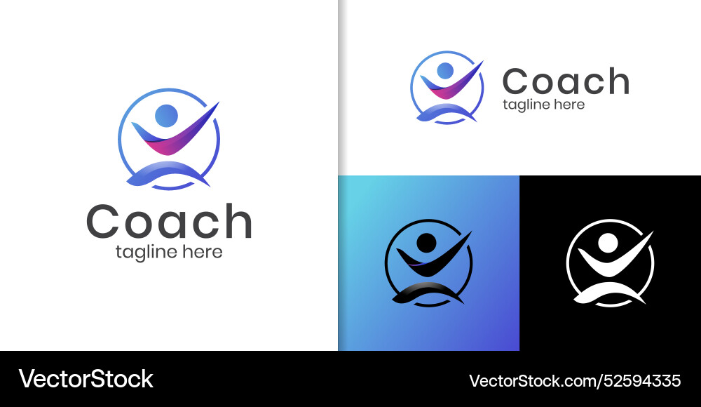 Coach success logo design for life coaching Vector Image