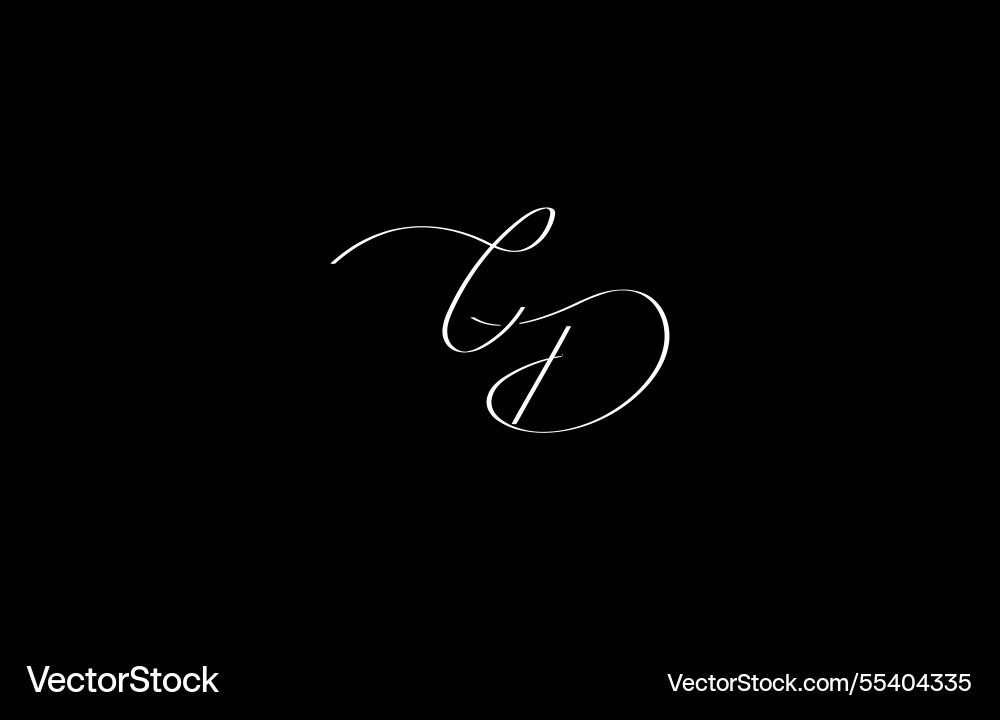 Elegante Kalligraphie von kursiven cd-Logo Vektorbild