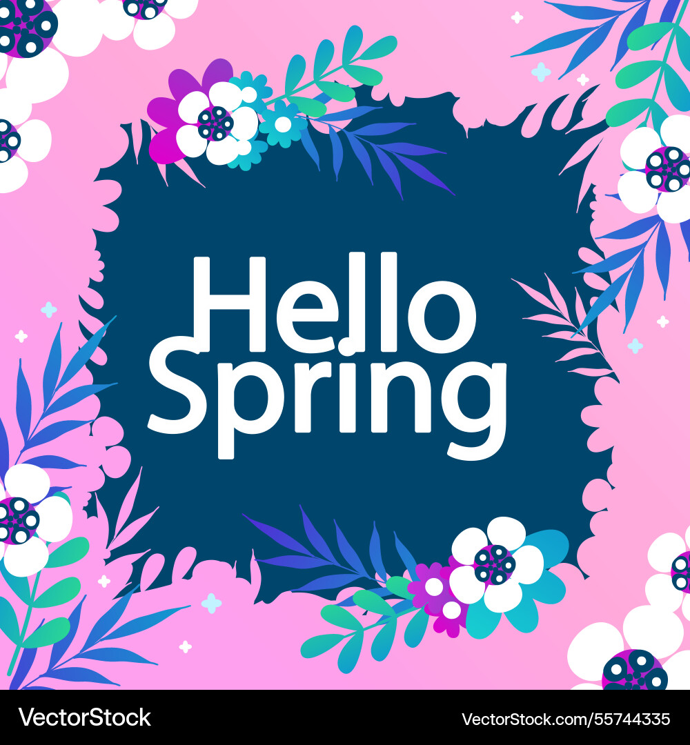 Hello spring background Royalty Free Vector Image