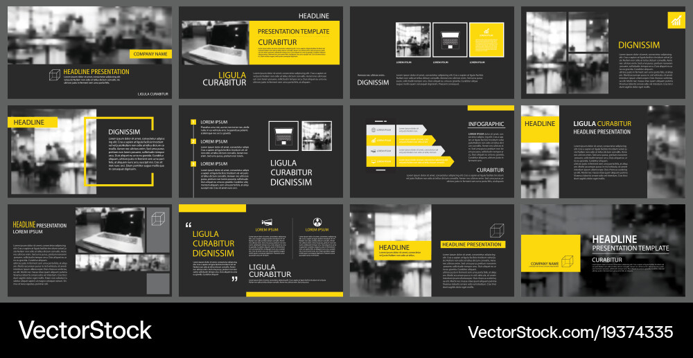 Modern Presentation Templates - Black & Yellow