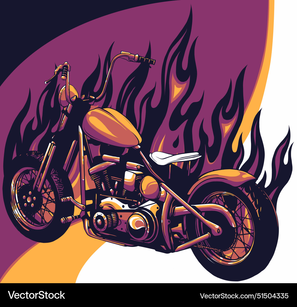 Of chopper motorcycle Royalty Free Vector Image