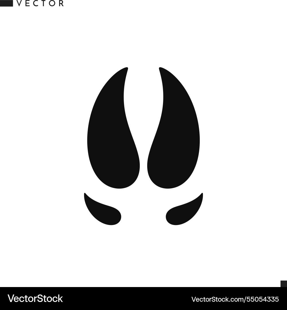 Pig footprint silhouette Royalty Free Vector Image