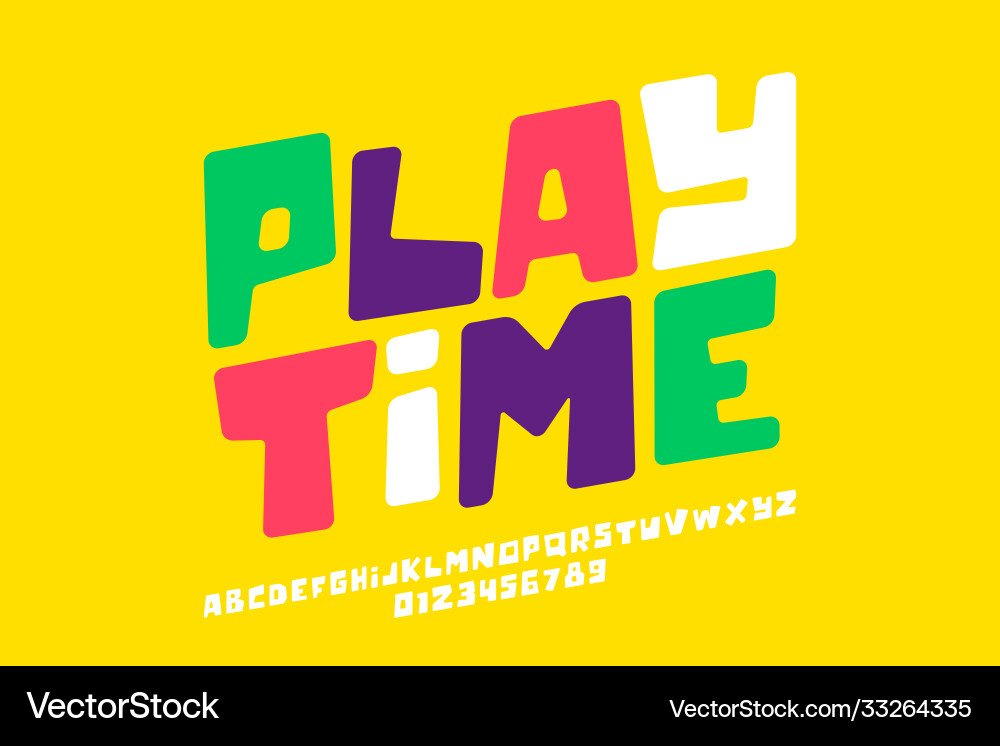 Playful style font design Royalty Free Vector Image