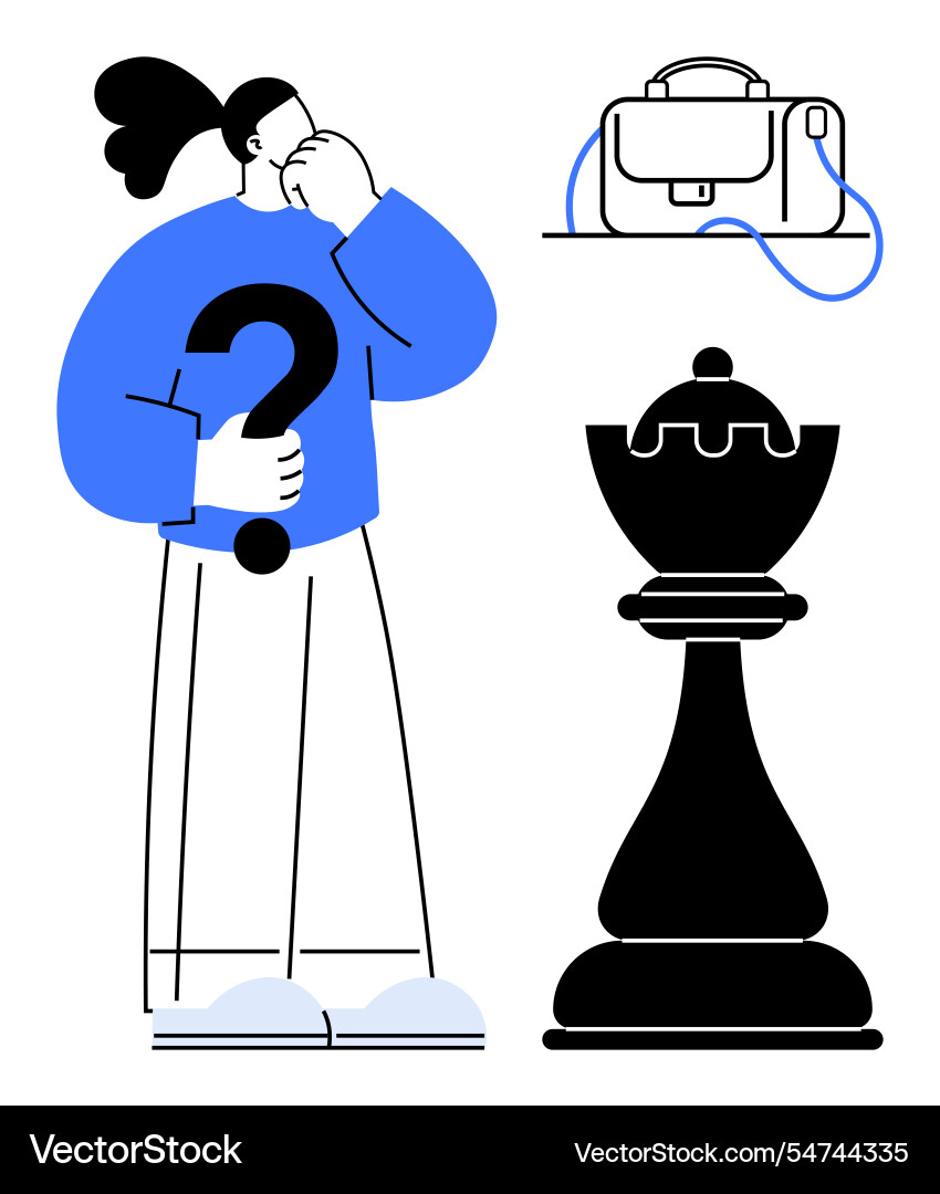 Puzzled individual contemplating choices Vector Image