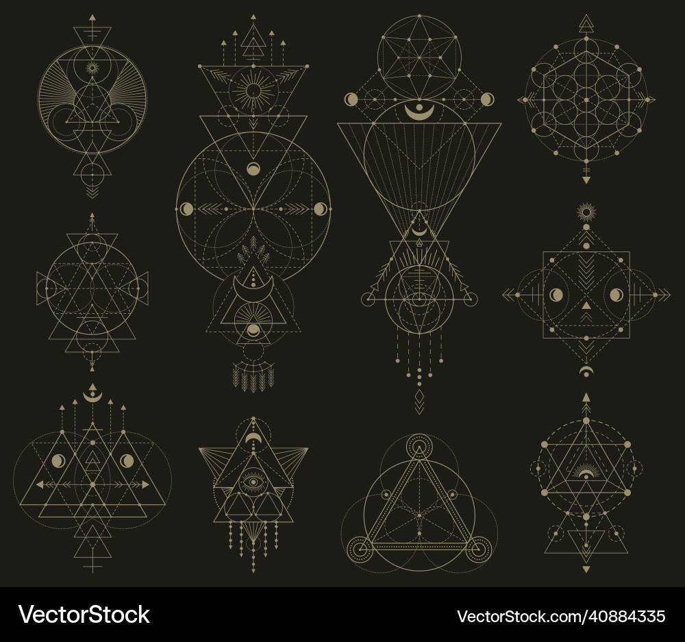 Sacred Geometry: Linear Shapes Royalty Free Vector Image