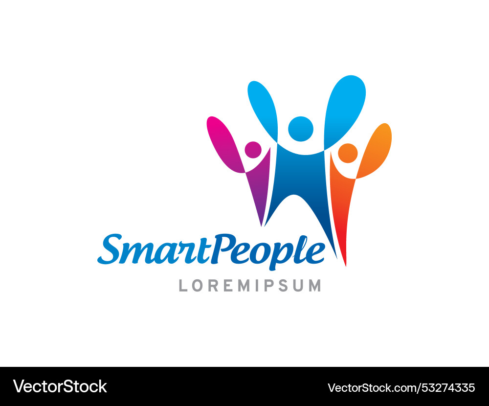 Smart people community logo template Royalty Free Vector