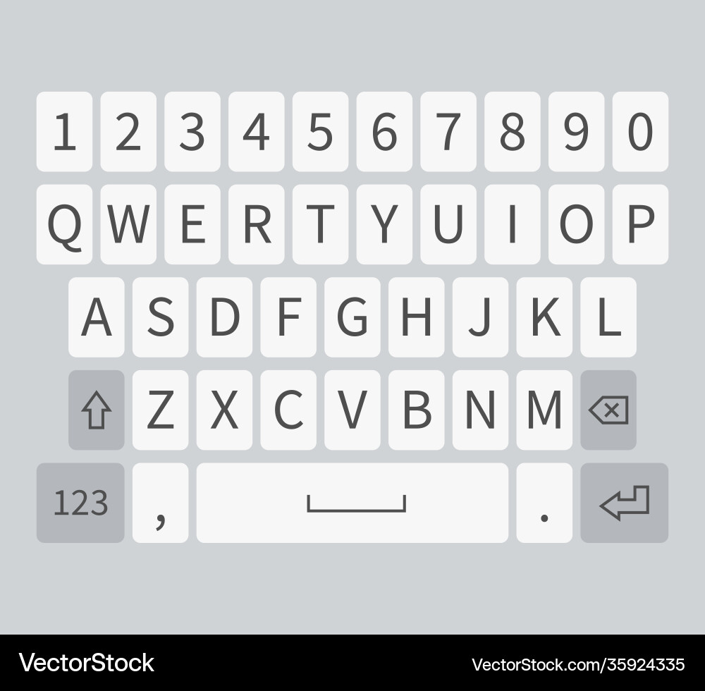 Smartphone keyboard white realistic mobile phone Vector Image