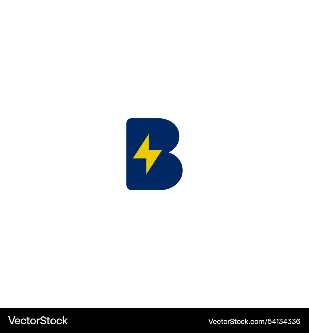 B lightning creative logo design Royalty Free Vector Image