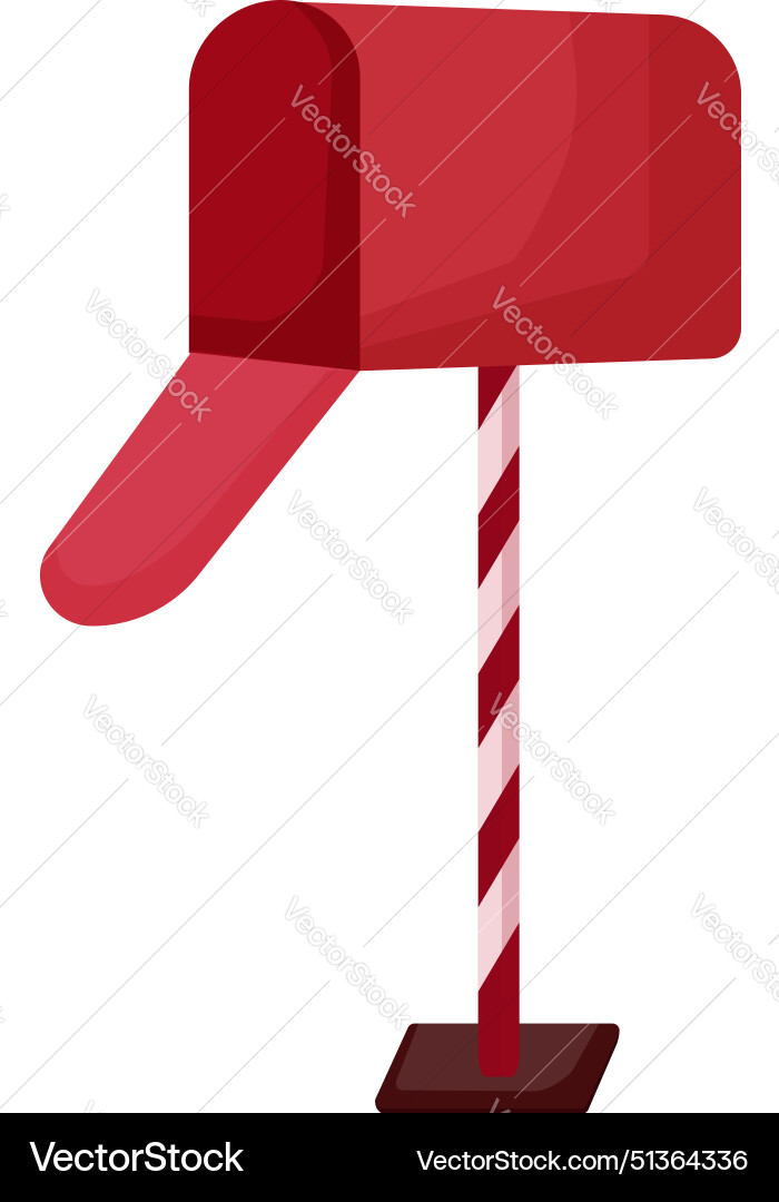 Cartoon red mailbox with open flag Royalty Free Vector Image