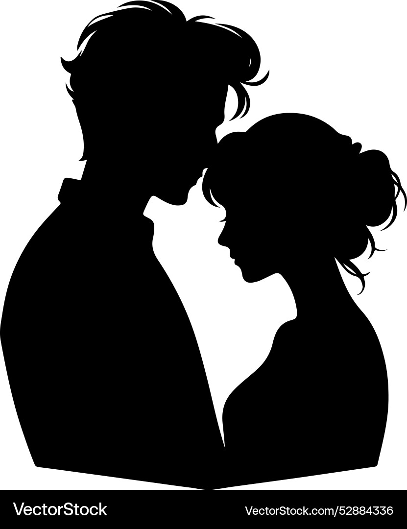 Cute couple silhouette design 3 Royalty Free Vector Image