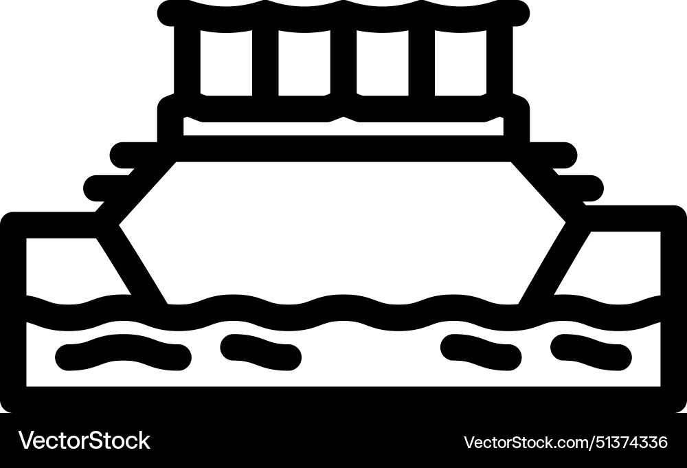 Footbridge bridge line icon Royalty Free Vector Image
