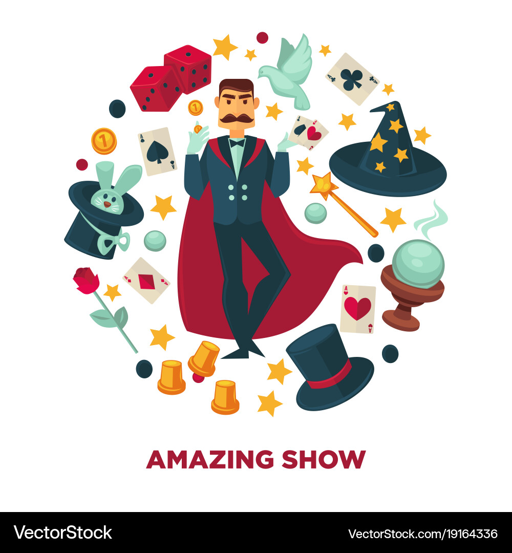 Magician Performance Poster Royalty Free Vector Image