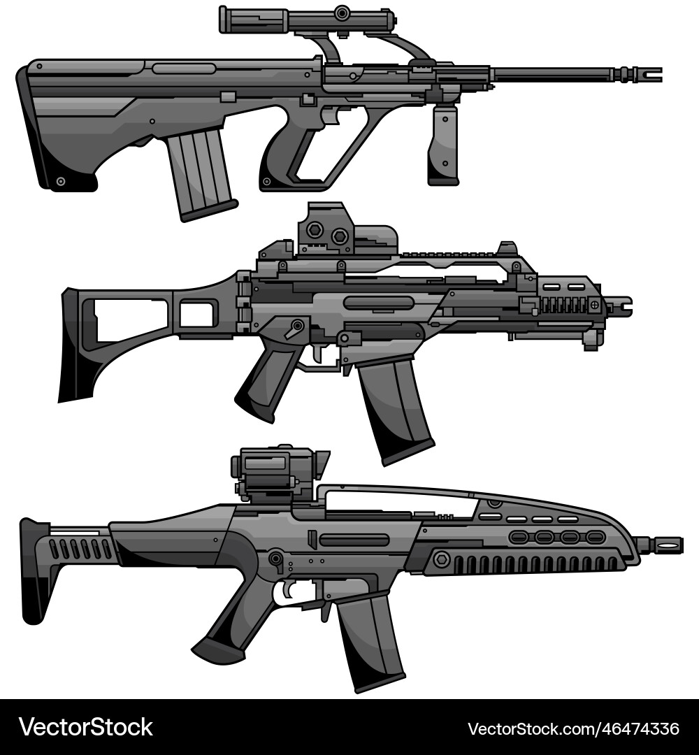 Military Assault Rifle Royalty Free Vector Image