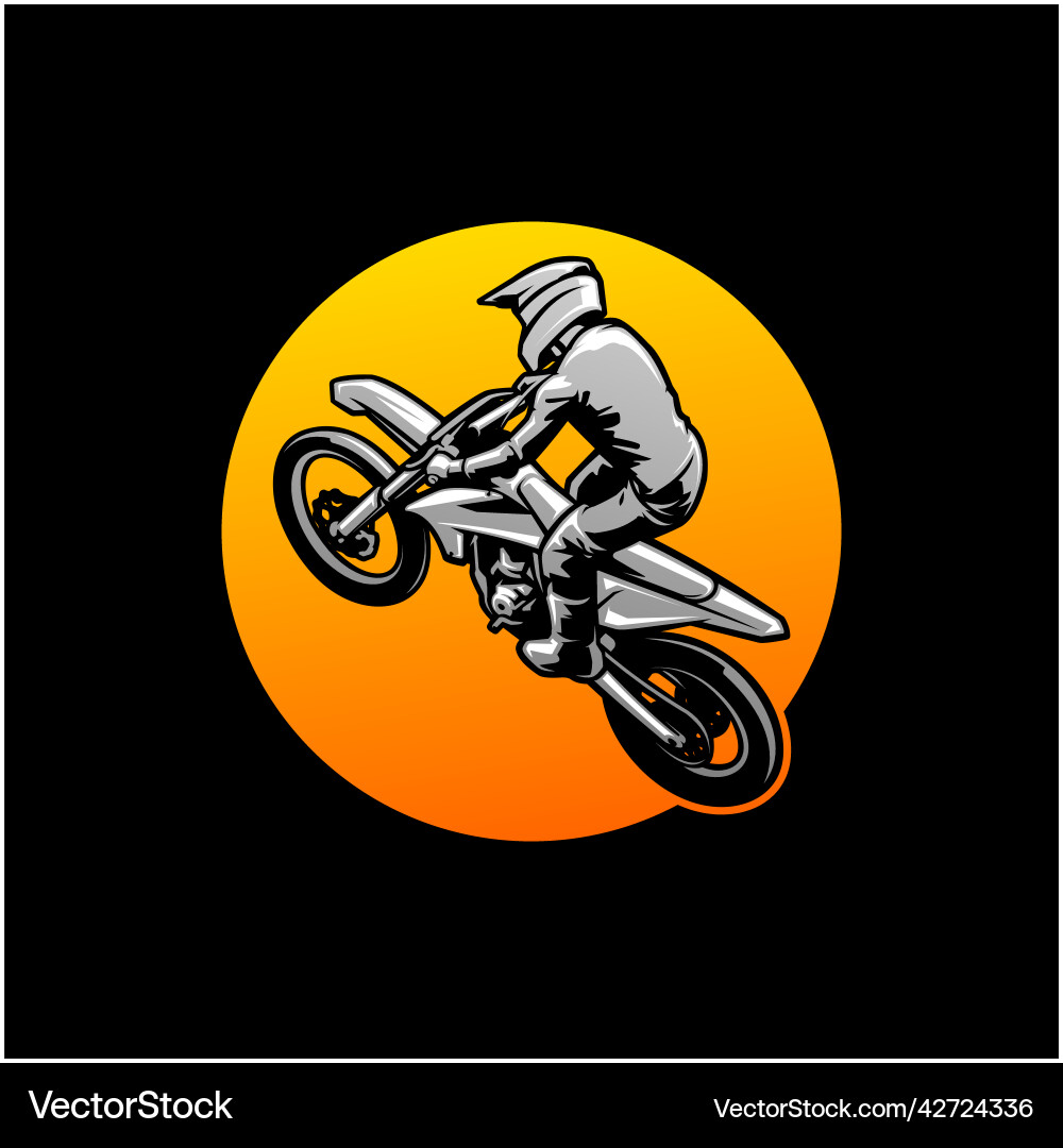 Motocross Rider Action Shot Royalty Free Vector Image
