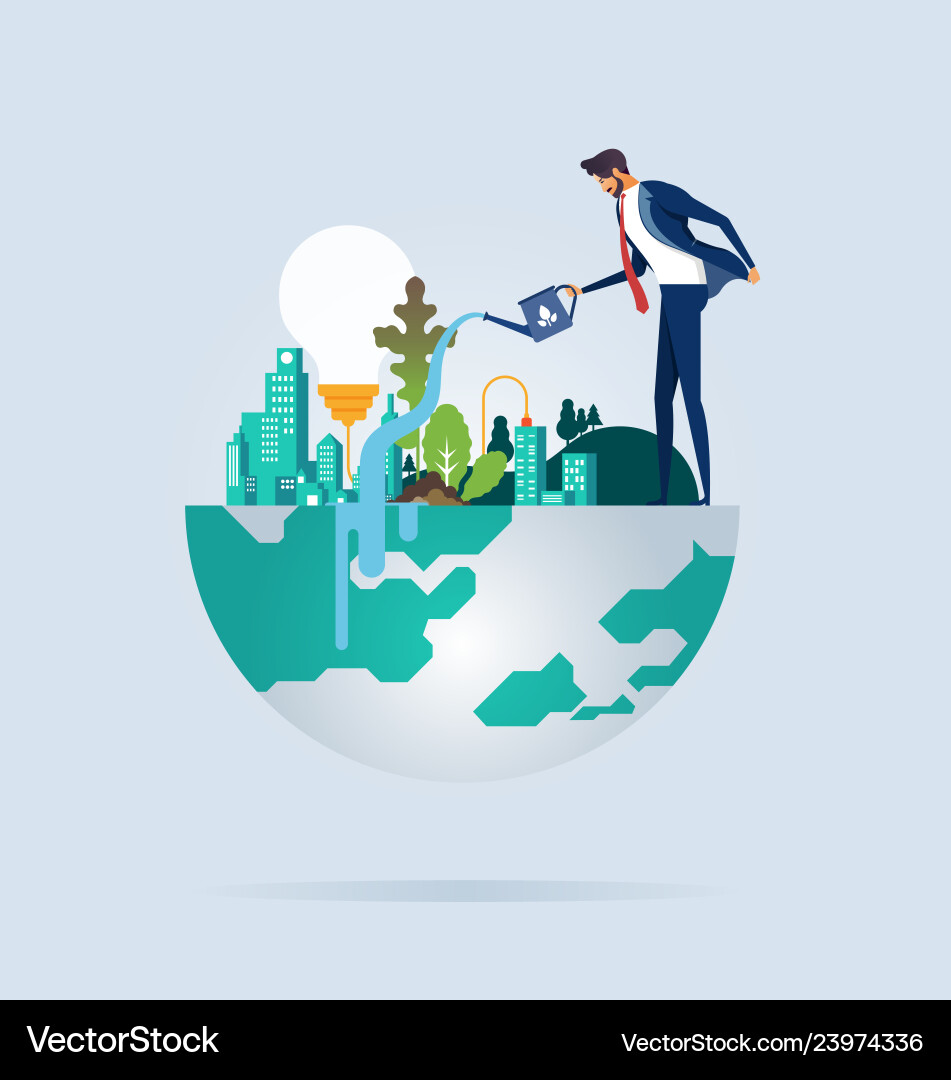 Sustainable Business & Environment Royalty Free Vector