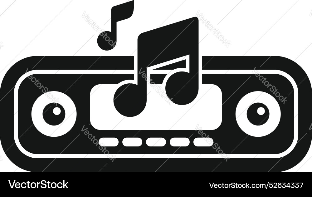 Car audio system playing music with notes icon Vector Image