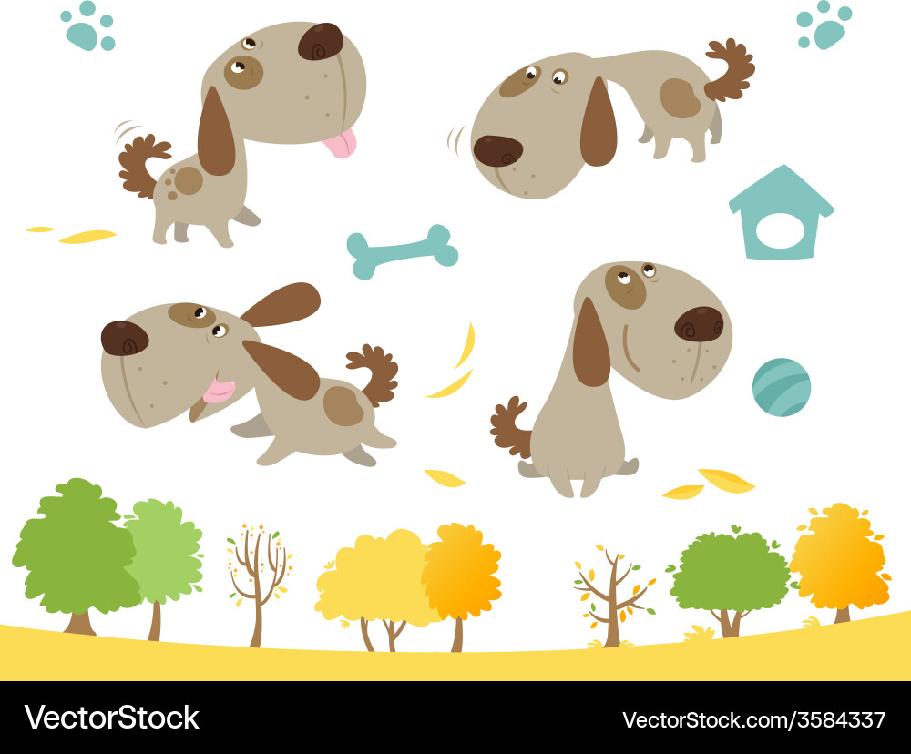 Cartoon dog collection Royalty Free Vector Image