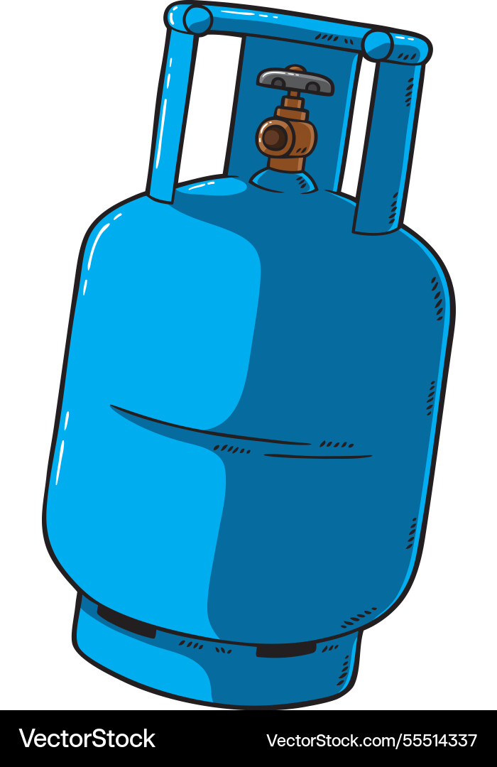 Cartoon light propane gas tank blue Royalty Free Vector
