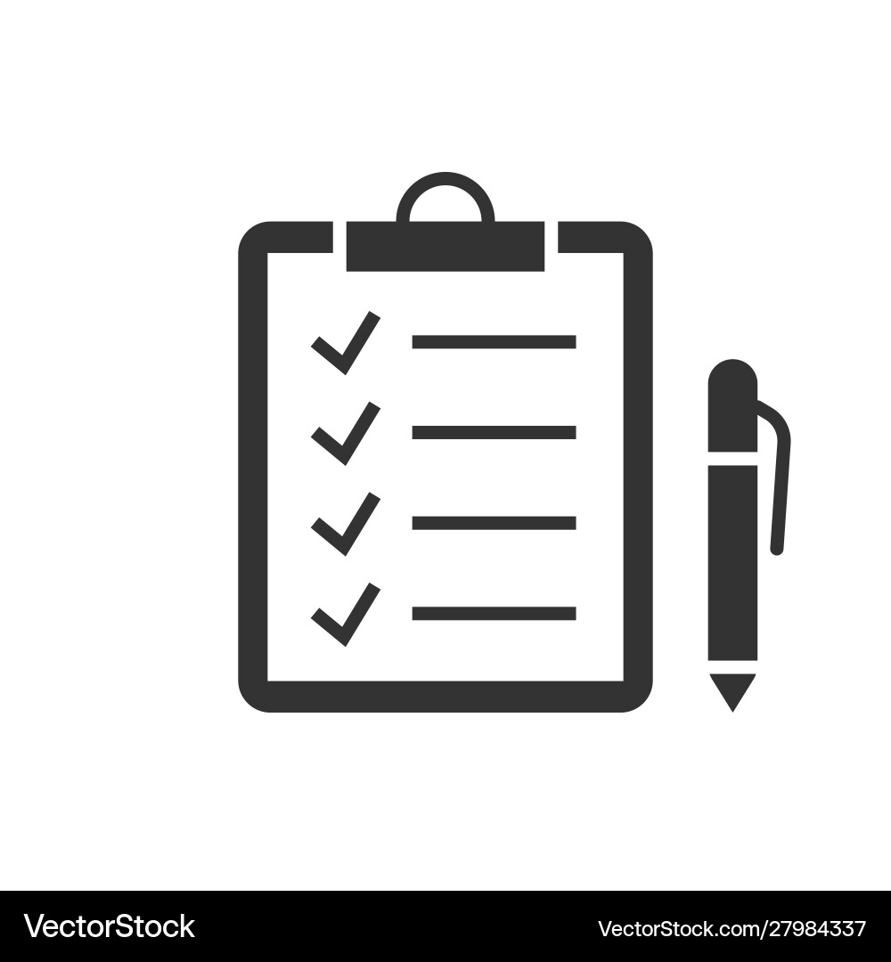 Check marks on clipboard black icon white Vector Image