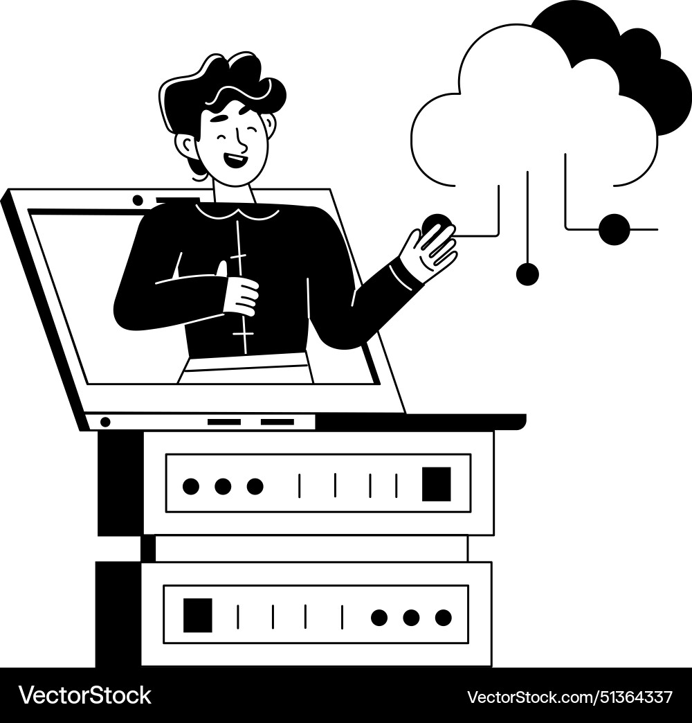 Cloud hosting Royalty Free Vector Image - VectorStock