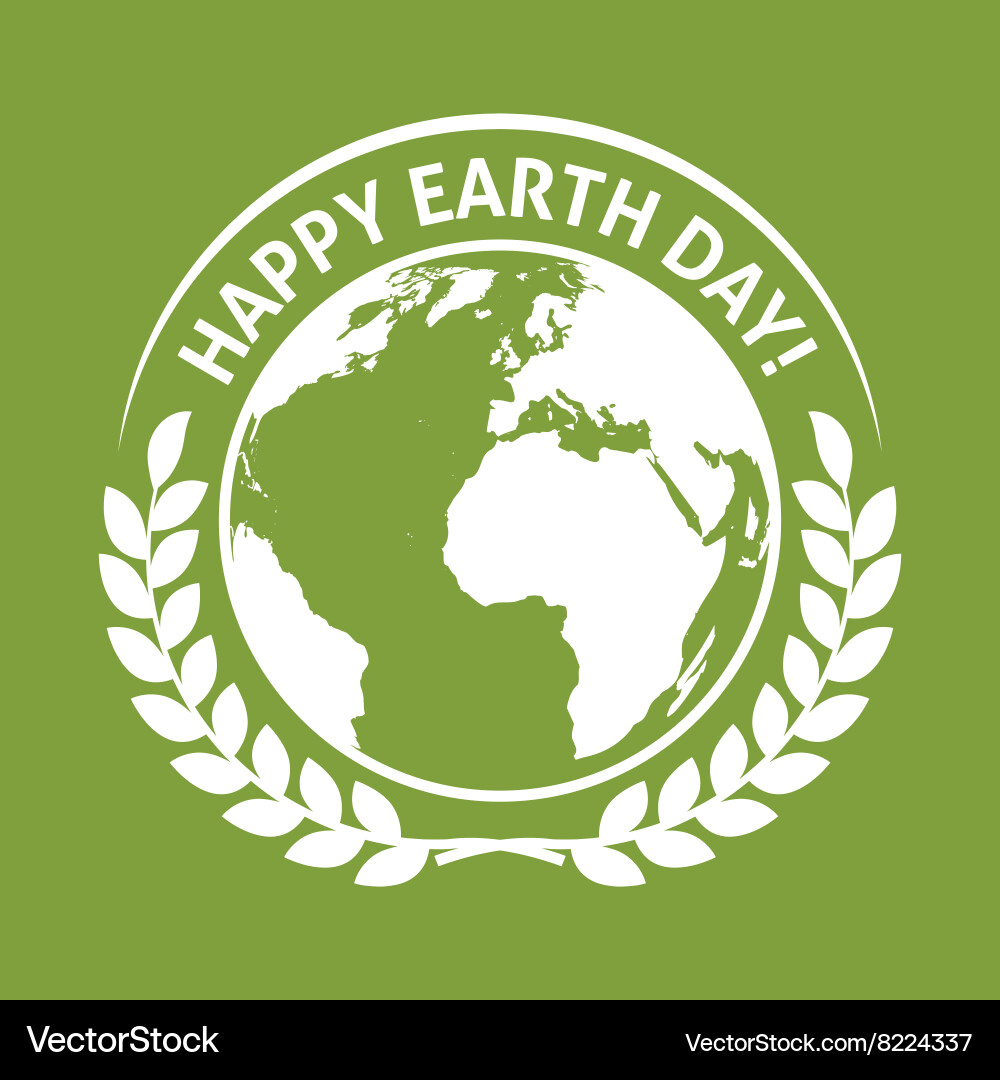 Earth Day Wreath Symbol Royalty Free Vector Image