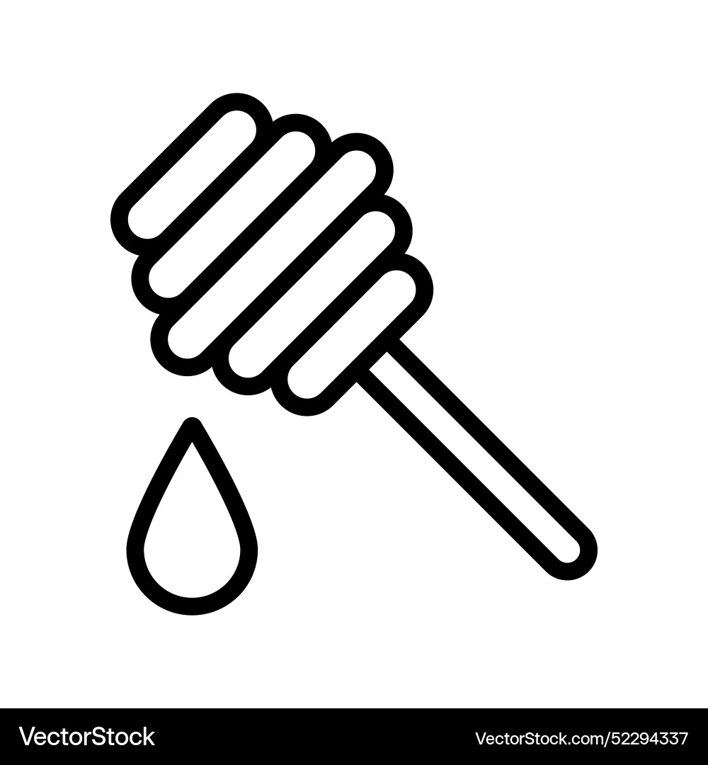 Honey dipper icon linear logo mark in black Vector Image