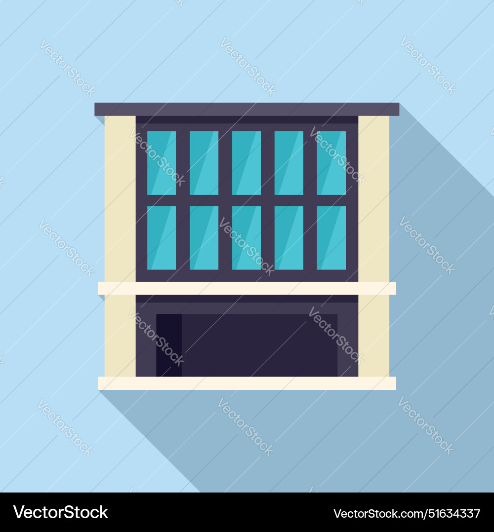 Modern office building facade with large windows Vector Image