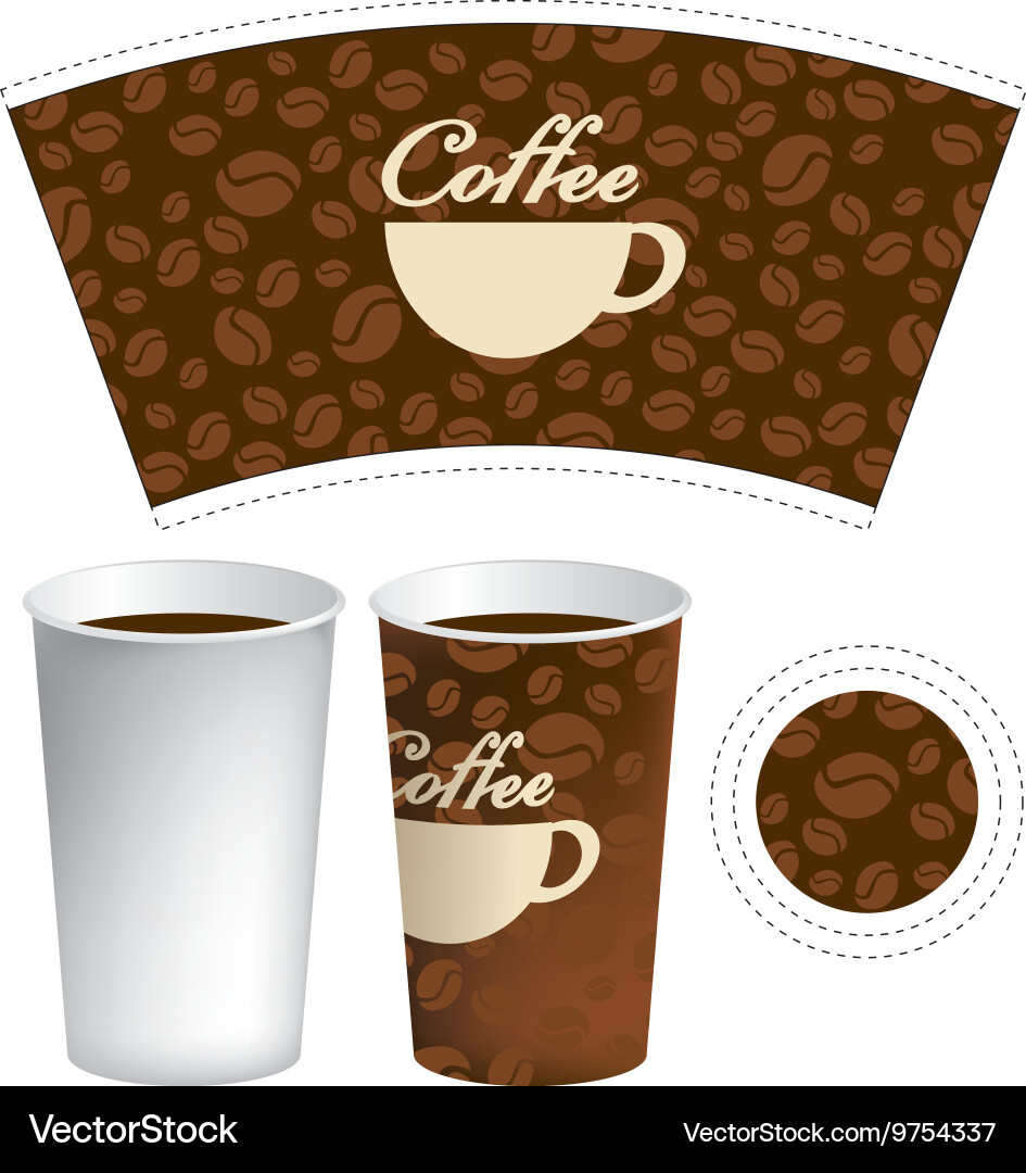Paper cup for tea or coffee Royalty Free Vector Image