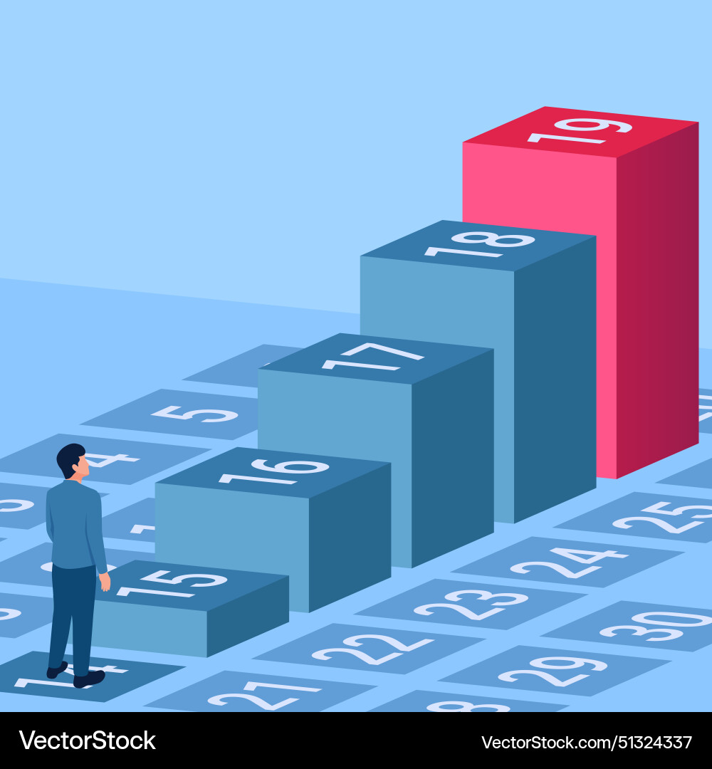 People see a calendar that becomes ladder Vector Image