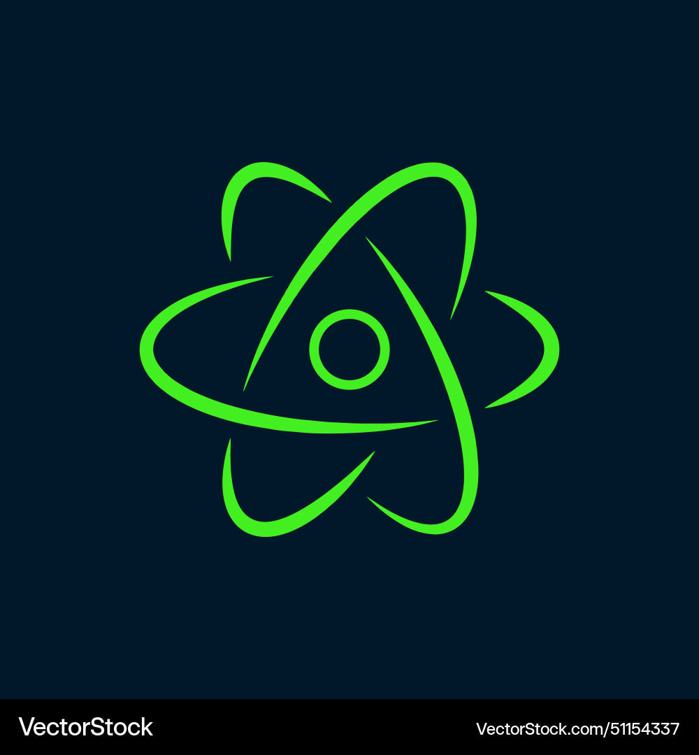 Scientific atom symbol logo simple icon Royalty Free Vector