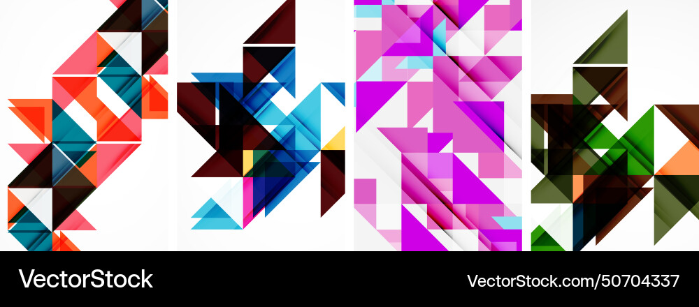 Set of abstract random triangle composition Vector Image