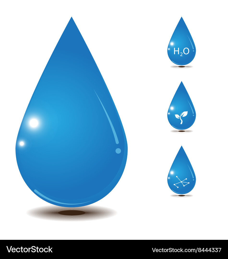 Sparkling Water Drop Royalty Free Vector Image