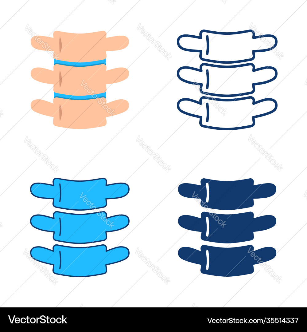 Vertebra icon set in flat and line style Vector Image