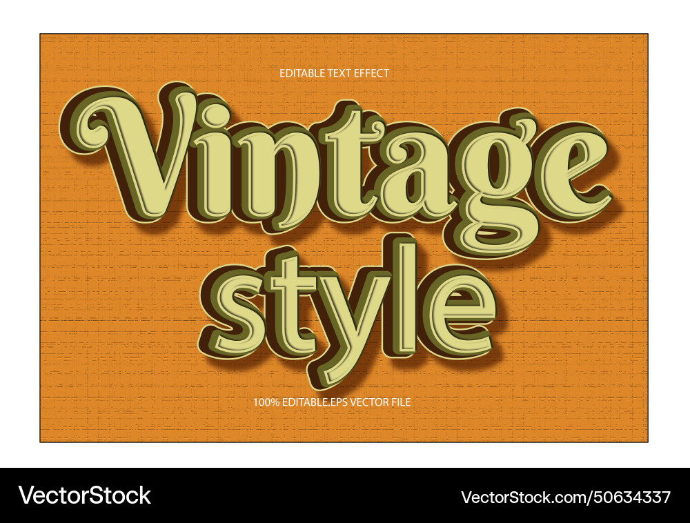 Vintage style text effect 3d emboss gradient Vector Image