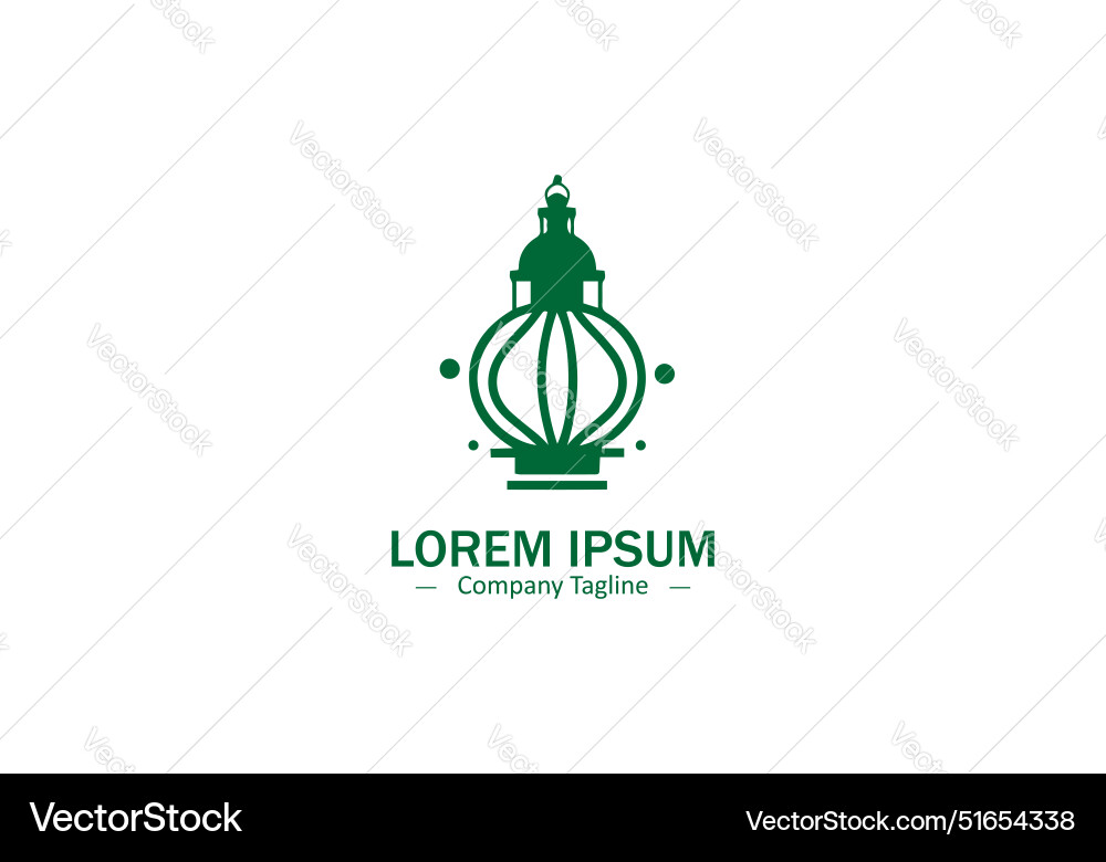 A islamic lantern design on white background Vector Image