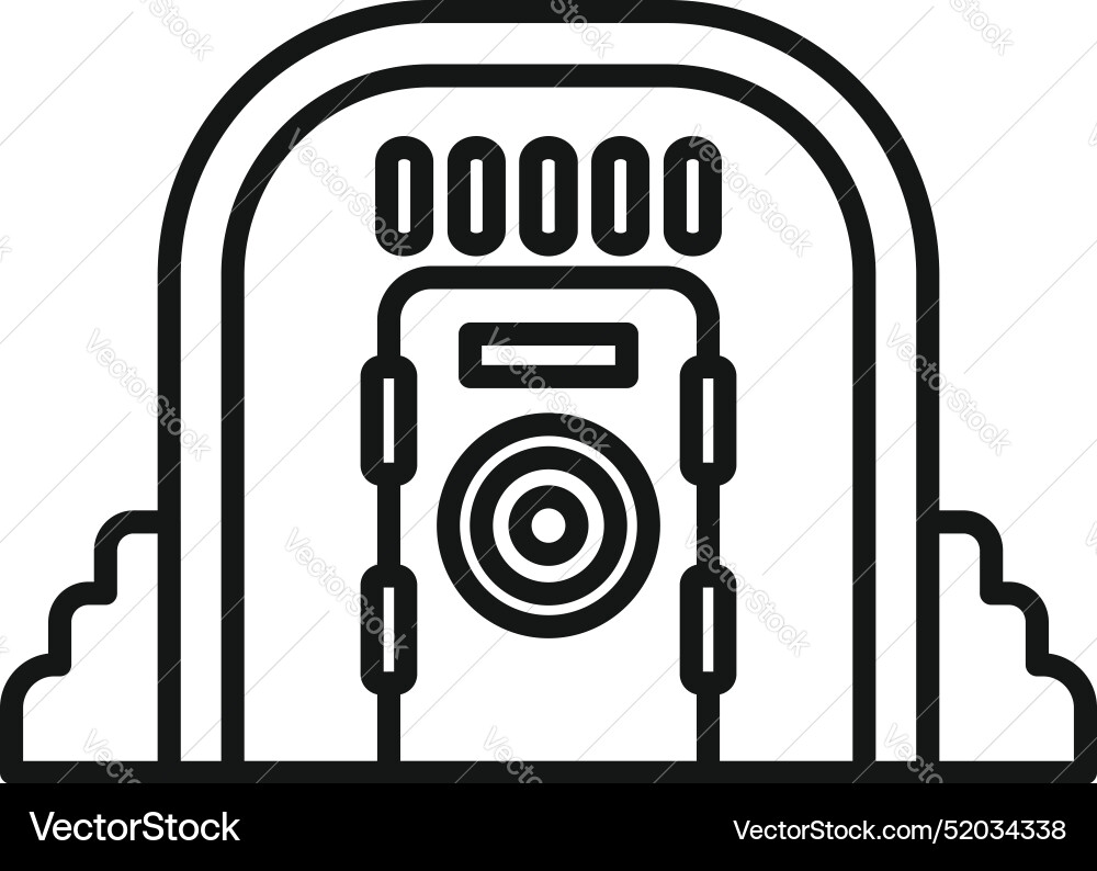 Big bunker door protecting from nuclear explosion Vector Image