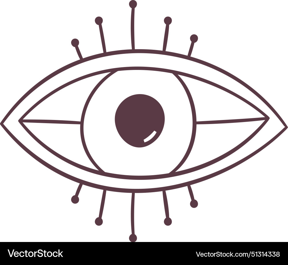 Boho eye doodle Royalty Free Vector Image - VectorStock