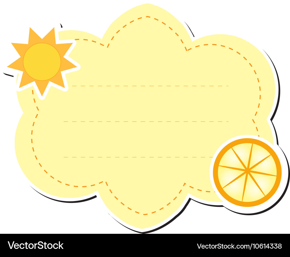 Cute sticker label frame for text kids tag t Vector Image