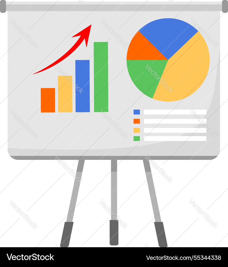 Financial pie chart board Royalty Free Vector Image