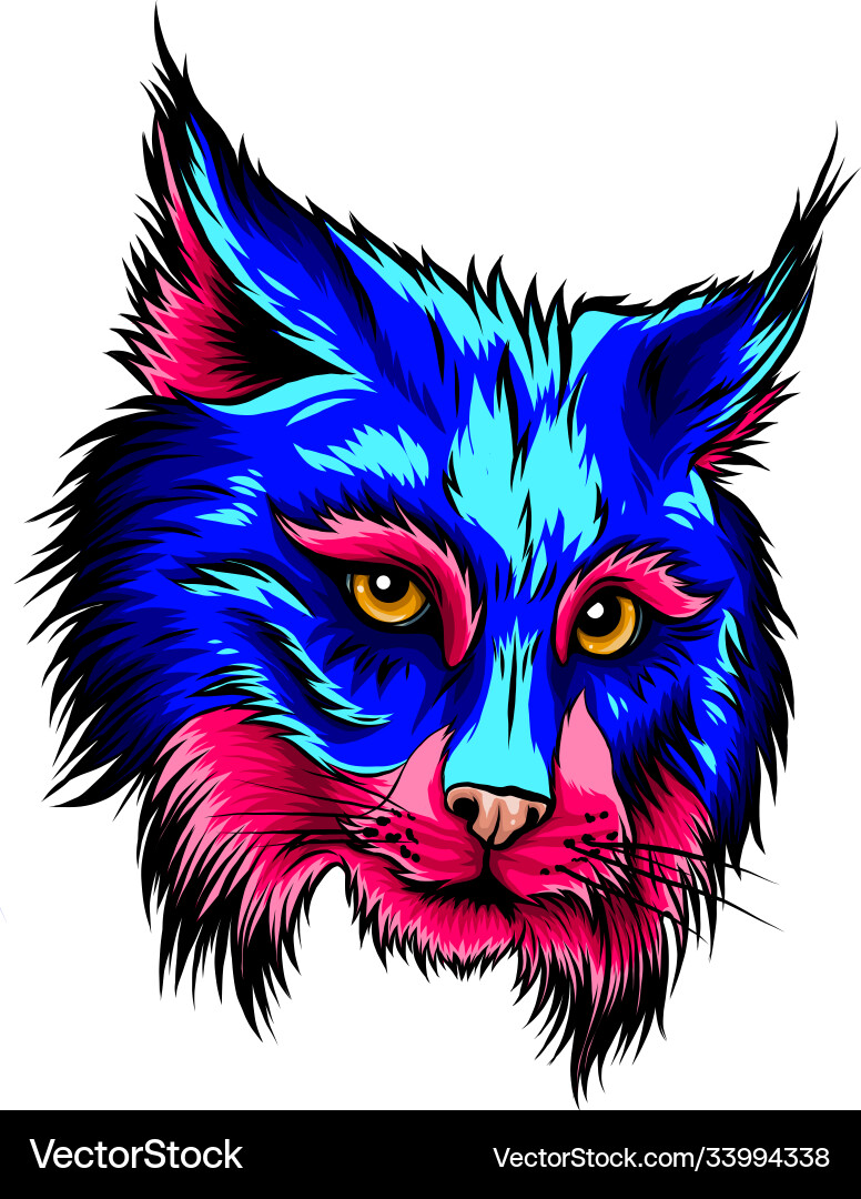 Lynx head mascot logo graphics Royalty Free Vector Image
