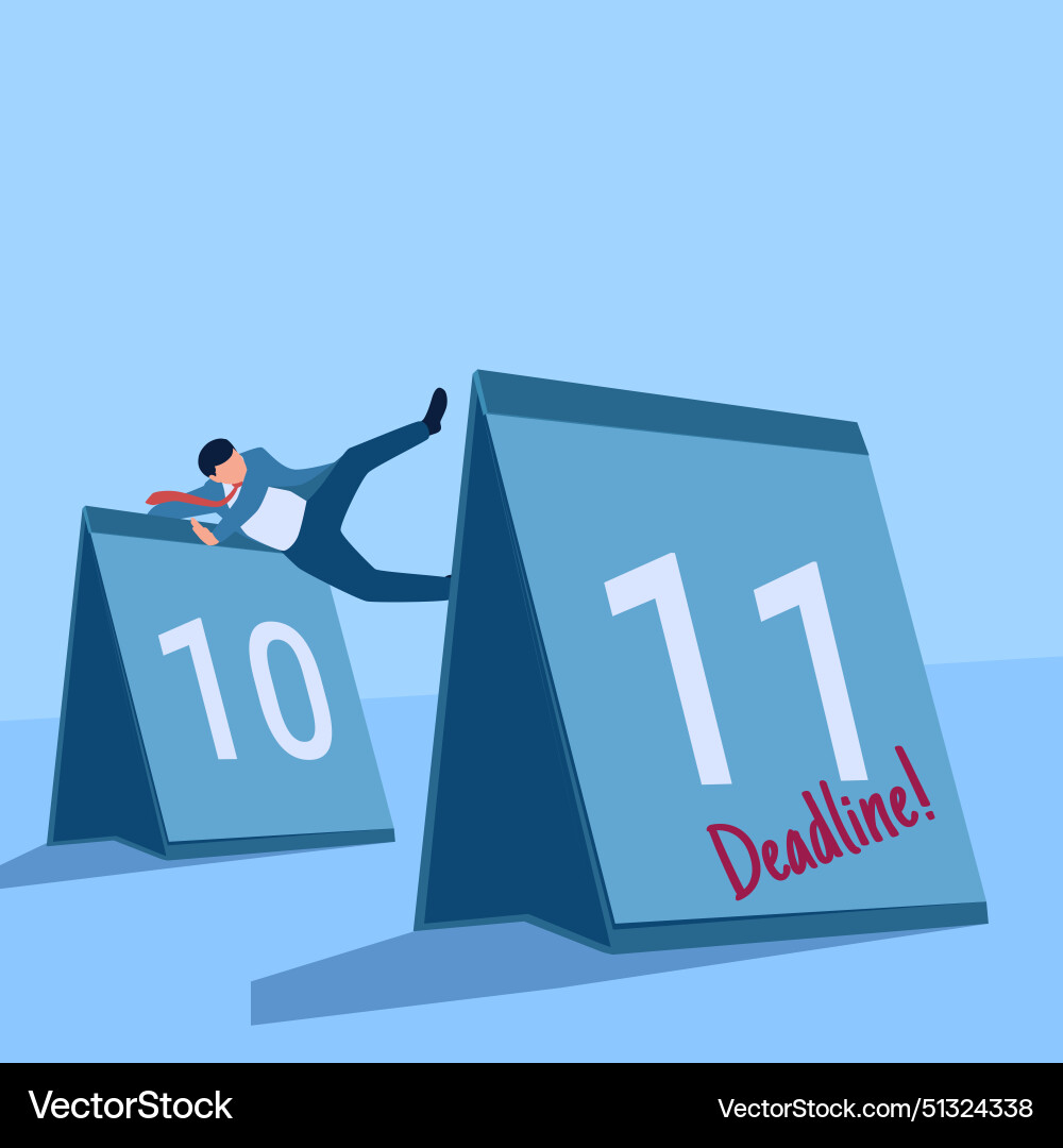 People jump dates to work deadlines a metaphor Vector Image
