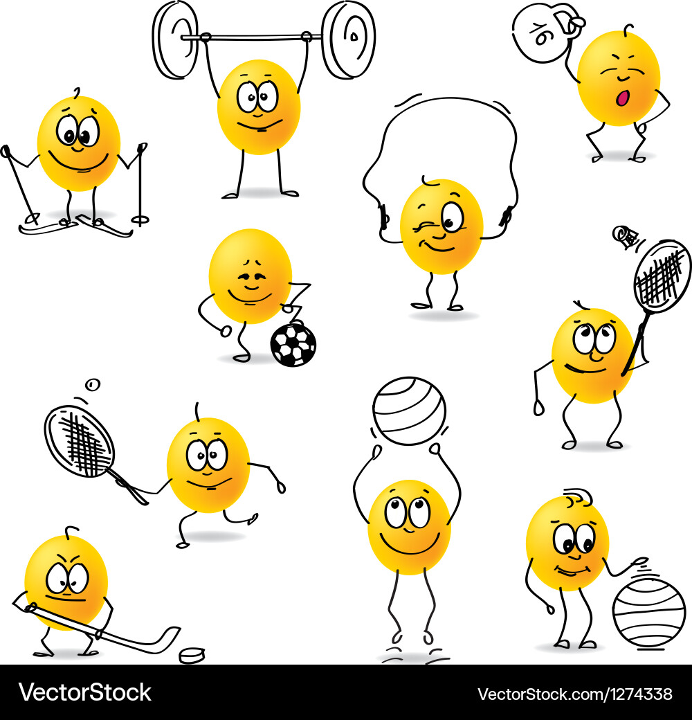 Smiley sports Royalty Free Vector Image - VectorStock