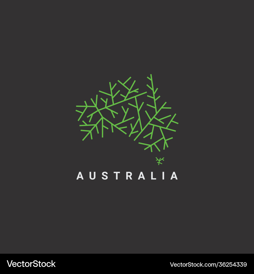 Australia map logo design template Royalty Free Vector Image