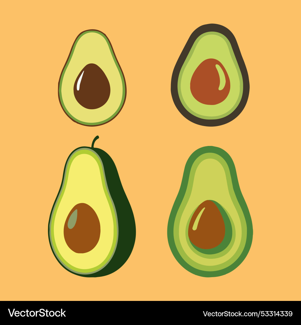 Avocado art Royalty Free Vector Image - VectorStock