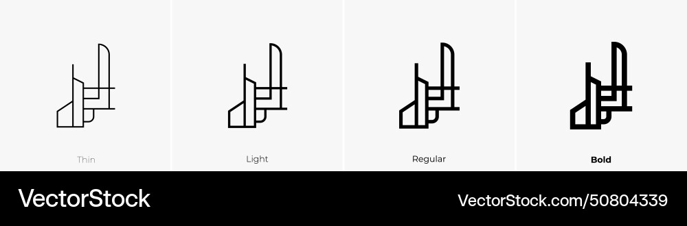 Bayonet icon thin light regular and bold style Vector Image